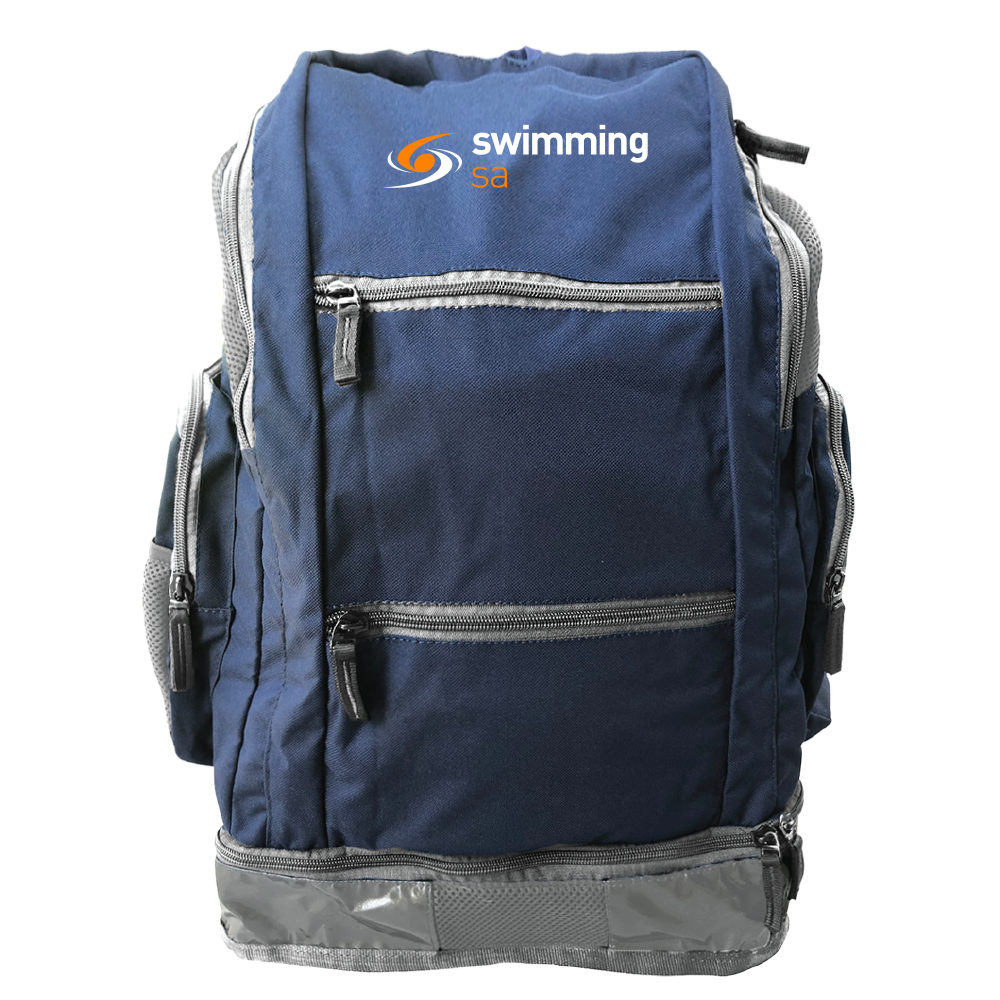 Swimming SA Aquatic Backpack - Navy/Silver – Team Elite