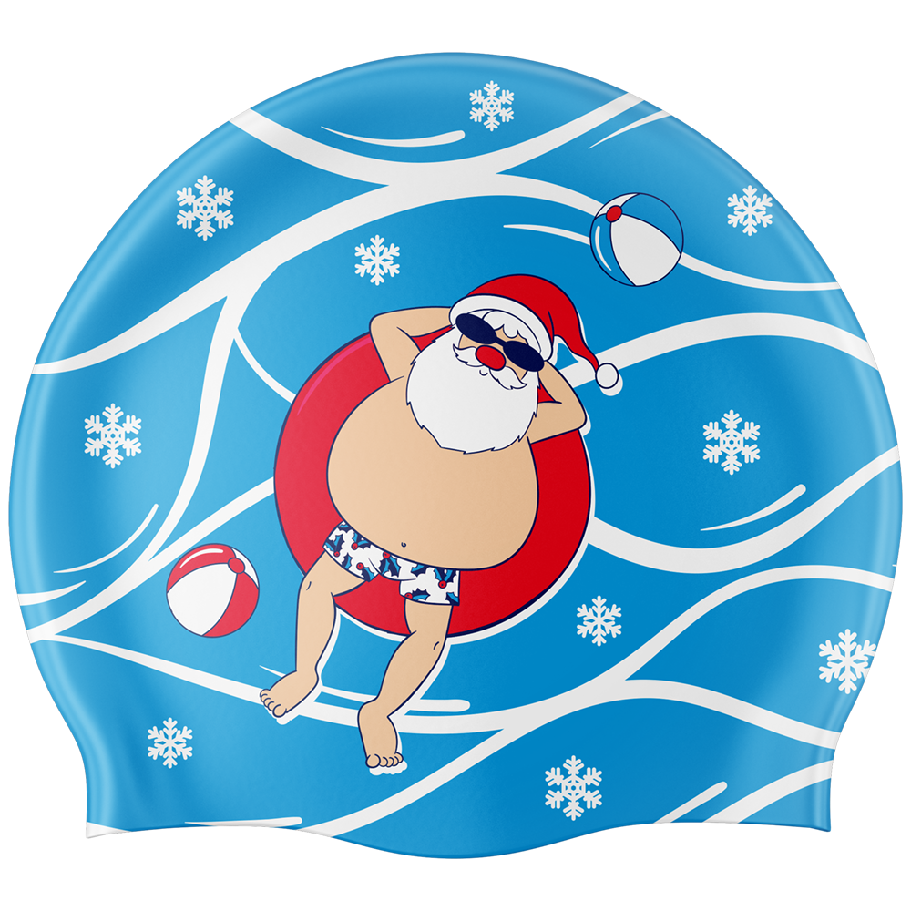 Santa Swim Cap - Blue – Team Elite