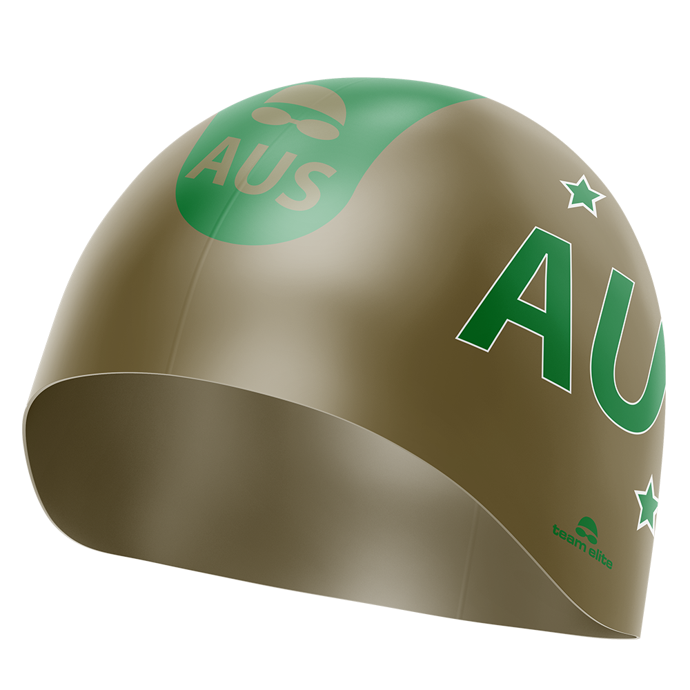 AUS Swim Cap - Gold/Green – Team Elite